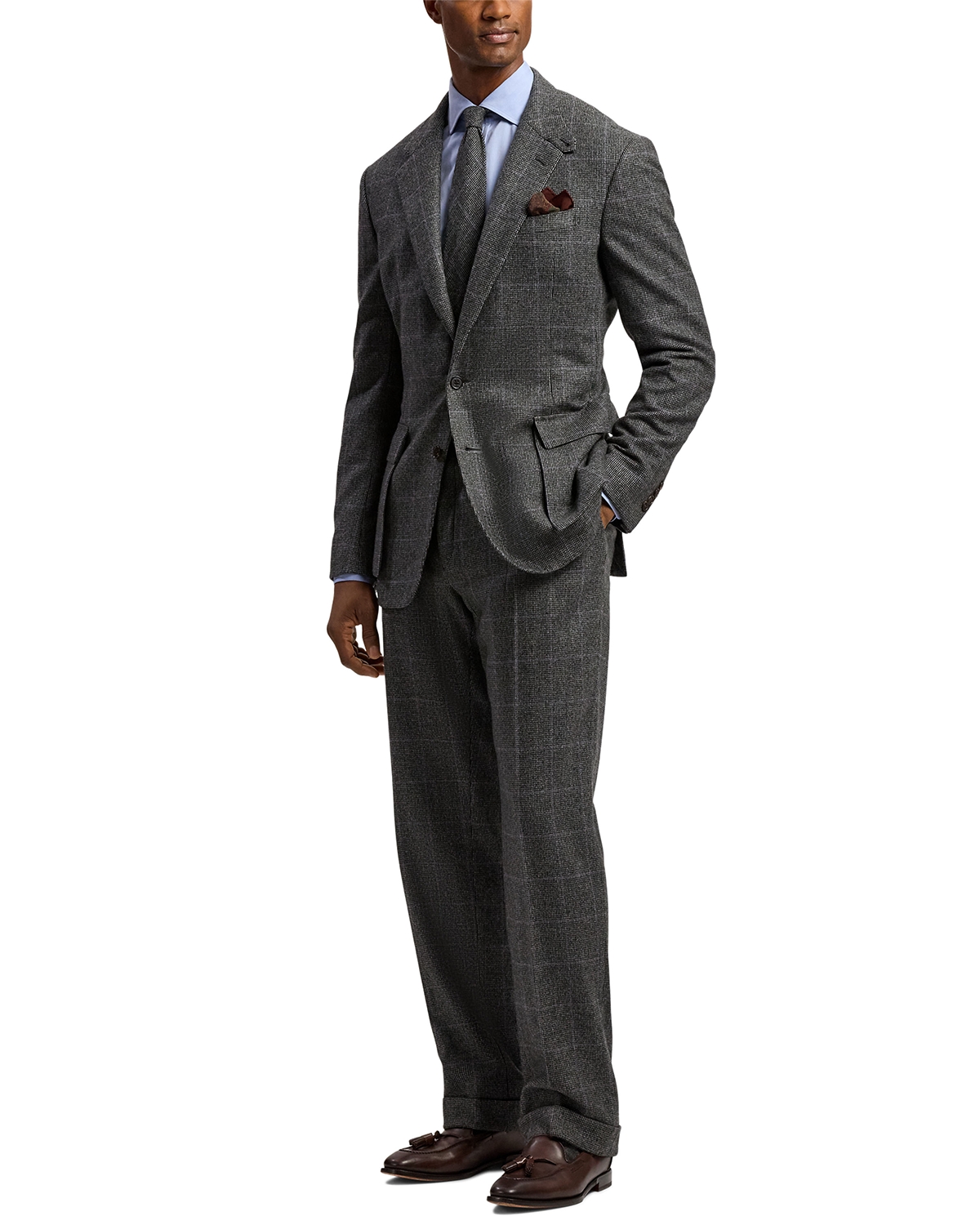 RALPH LAUREN PURPLE LABEL mini tick weave wool & cashmere tie